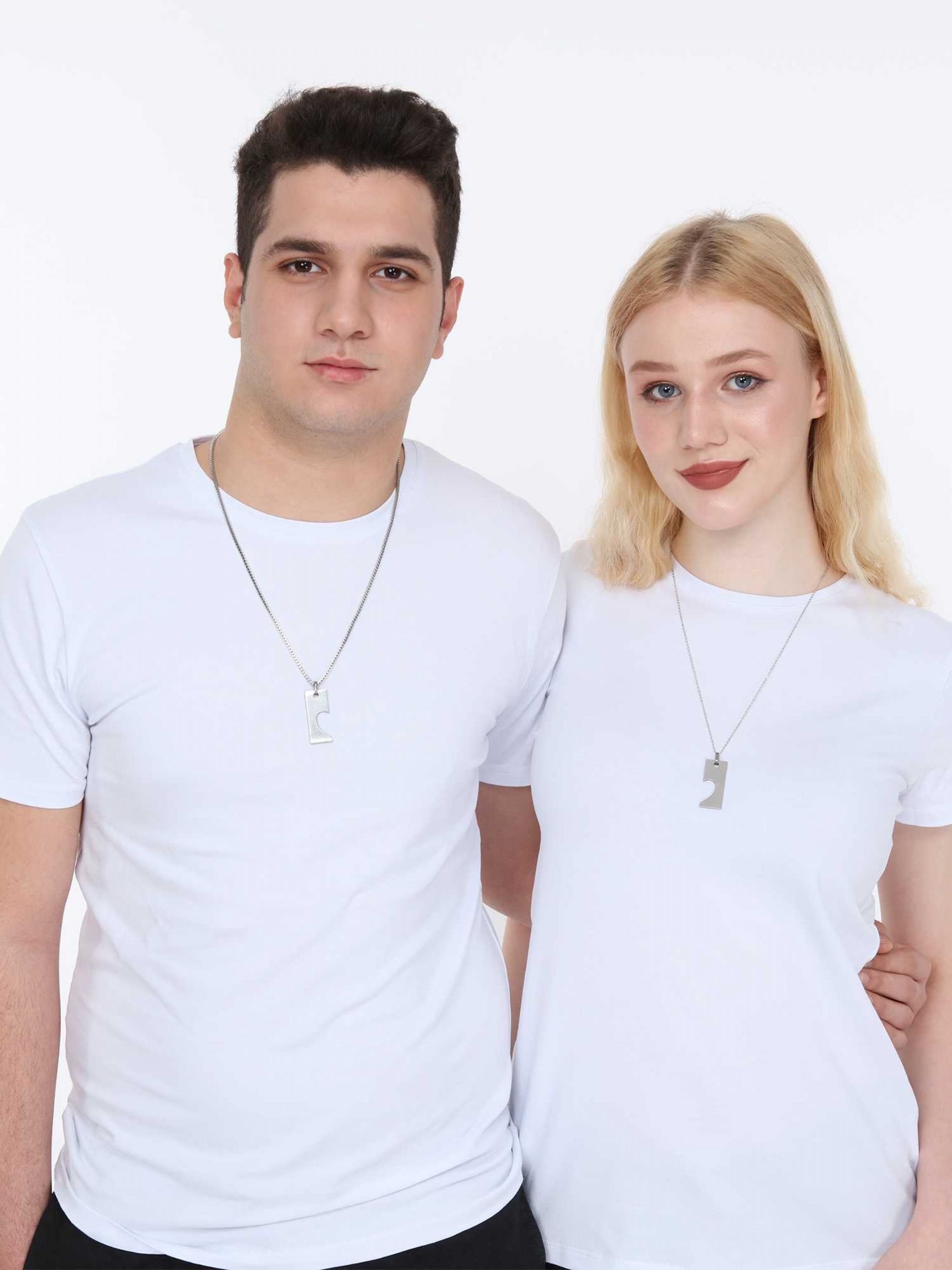 Kare Kalp Çift Kolye - grafuni.net