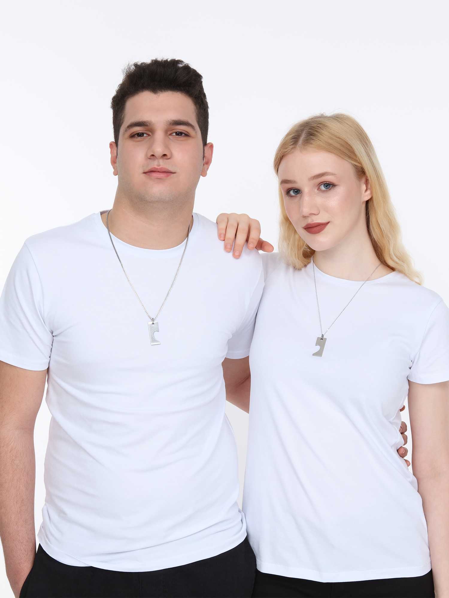 Kare Kalp Çift Kolye - grafuni.net